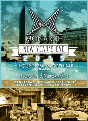 Times Square New Years Eve at Monarch Lounge NYC | NYC New Years Eve 2026